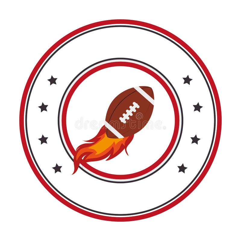 Circular Frame with Football Ball in Fire Stock Vector - Illustration ...