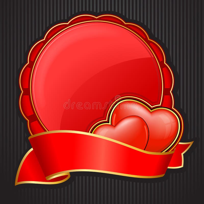 Circular Frame with Heart and Ribbon Stock Vector - Illustration of ...