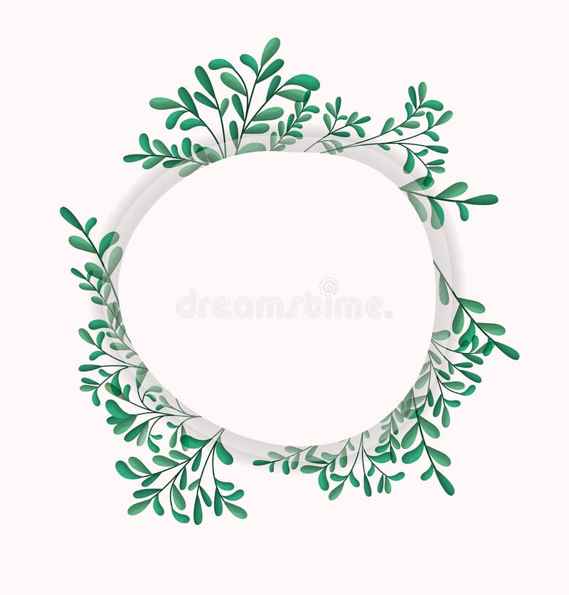 Circular Frame with Laurel Leafs Stock Vector - Illustration of ...