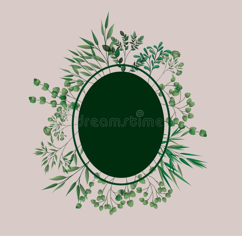 Circular Frame with Laurel Leafs Stock Vector - Illustration of ...
