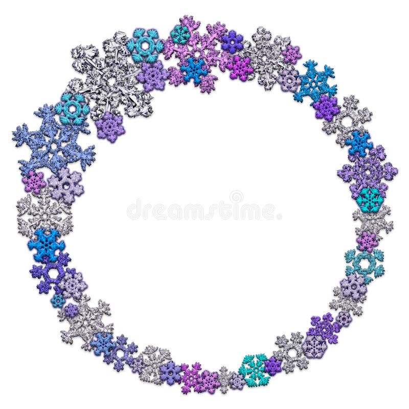 Circular Frame Made of Different Snowflakes Stock Illustration ...