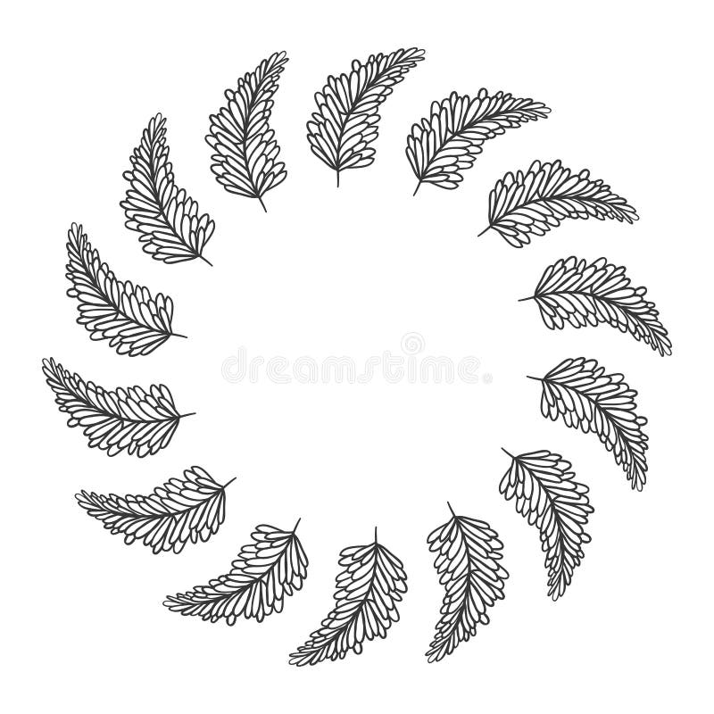 Circular Frame with Multiple Leaves Stock Vector - Illustration of ...