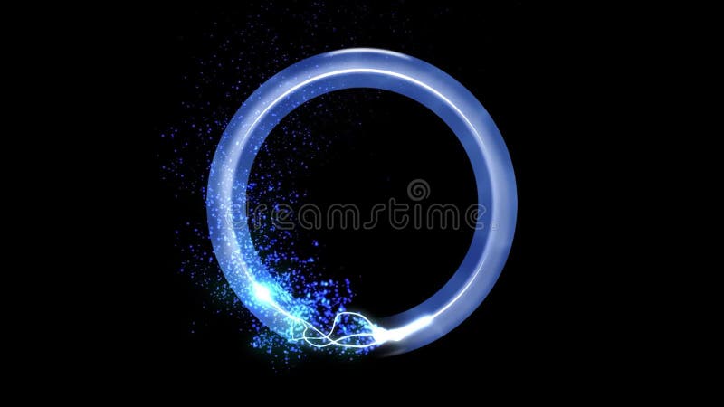 Circular Frame Particles Effect with Blue Glowing Color. Abstract ...