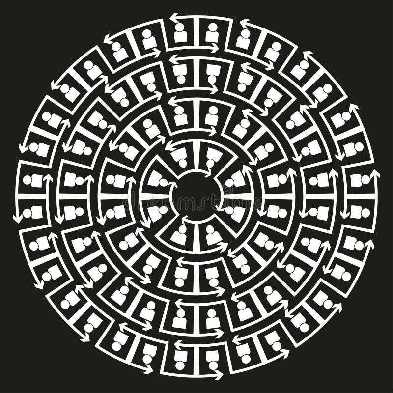 Circular Frame Pattern. Abstract Arrow Symbols. Geometric Repeat Design ...