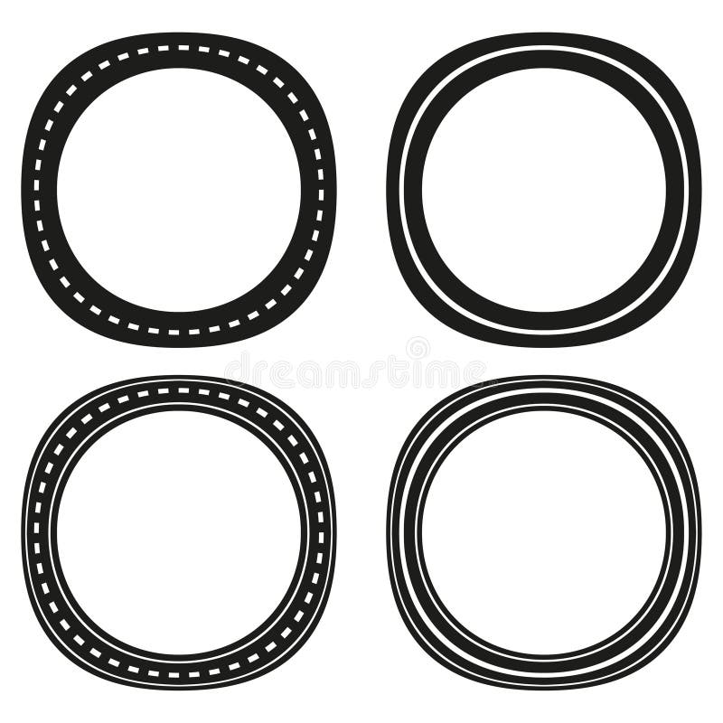 Circular Frame Set. Round Border Shapes. Modern Vector Elements. Dotted Line Pattern Stock ...