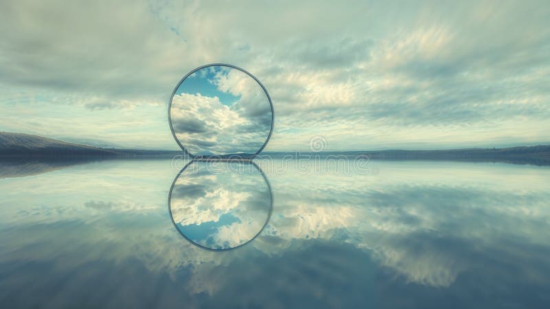 Circular Reflection stock illustration. Illustration of water - 353840906