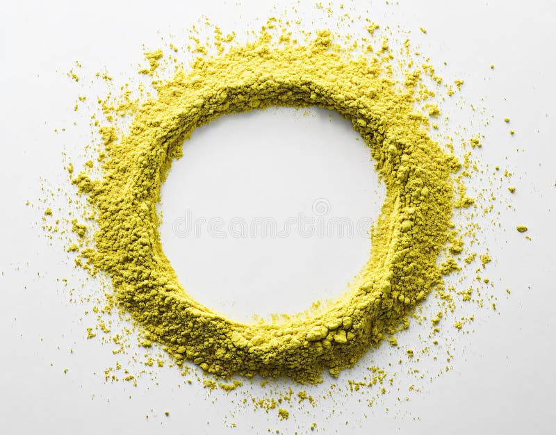 Circular Frame of Yellow Powder, Herbal Texture, High Quality Image ...
