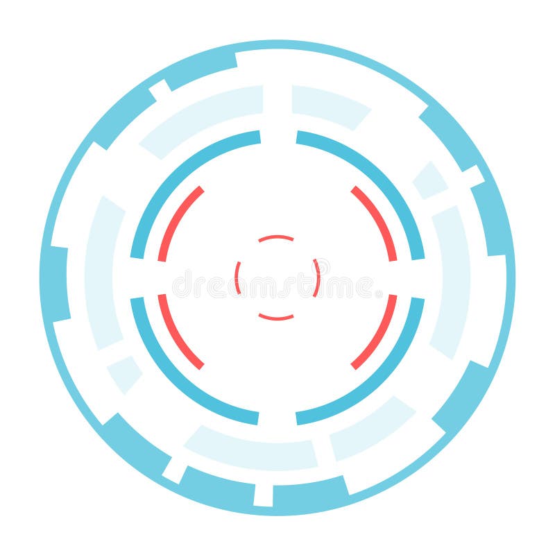 Circular Futuristic Heads Up Display Element Spinning and Loading ...