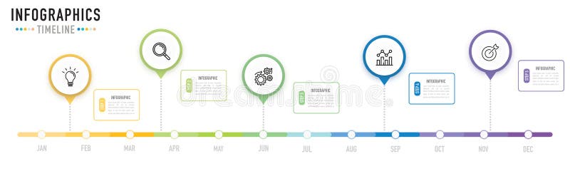 Circular Gantt Chart and Timeline Infographic for Business Presentation ...