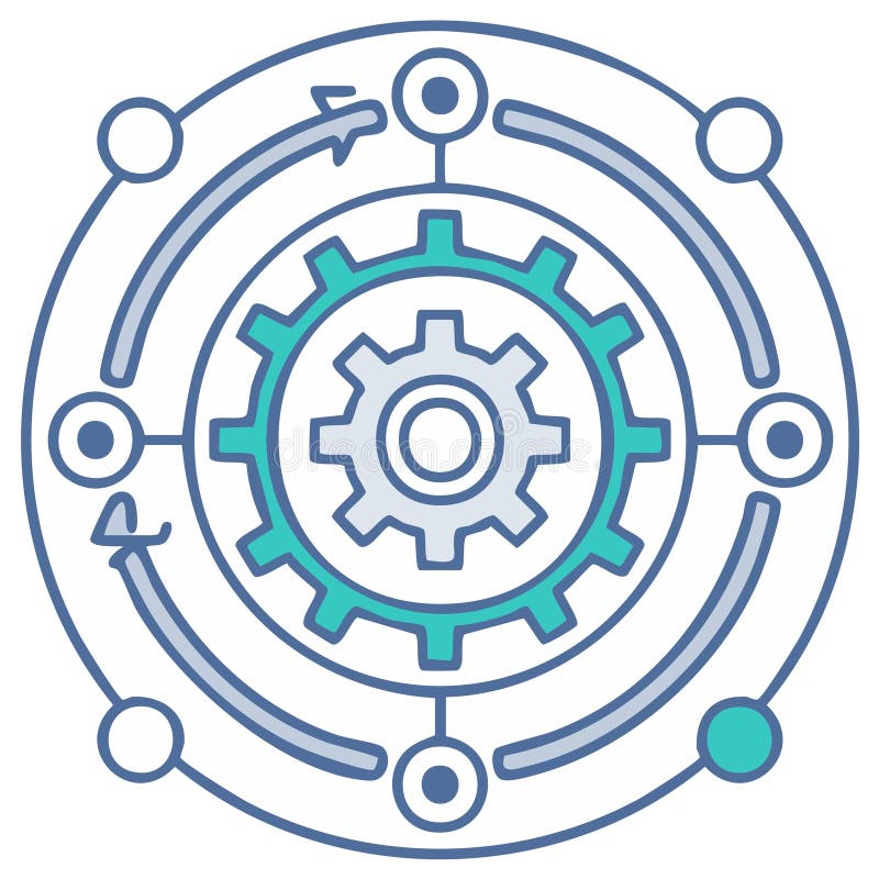 Gear Process Icon stock vector. Illustration of business - 182180861