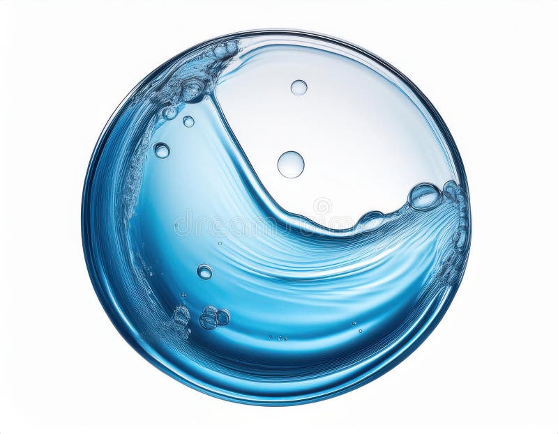 Circular Gel Texture. Blue Serum Toner Drop Isolated on Transparent ...