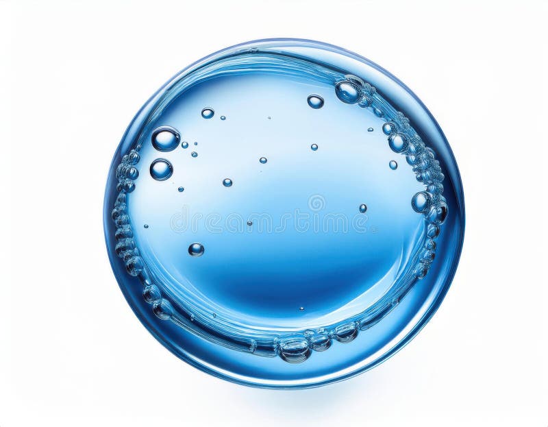 Circular Gel Texture. Blue Serum Toner Drop Isolated on Transparent ...