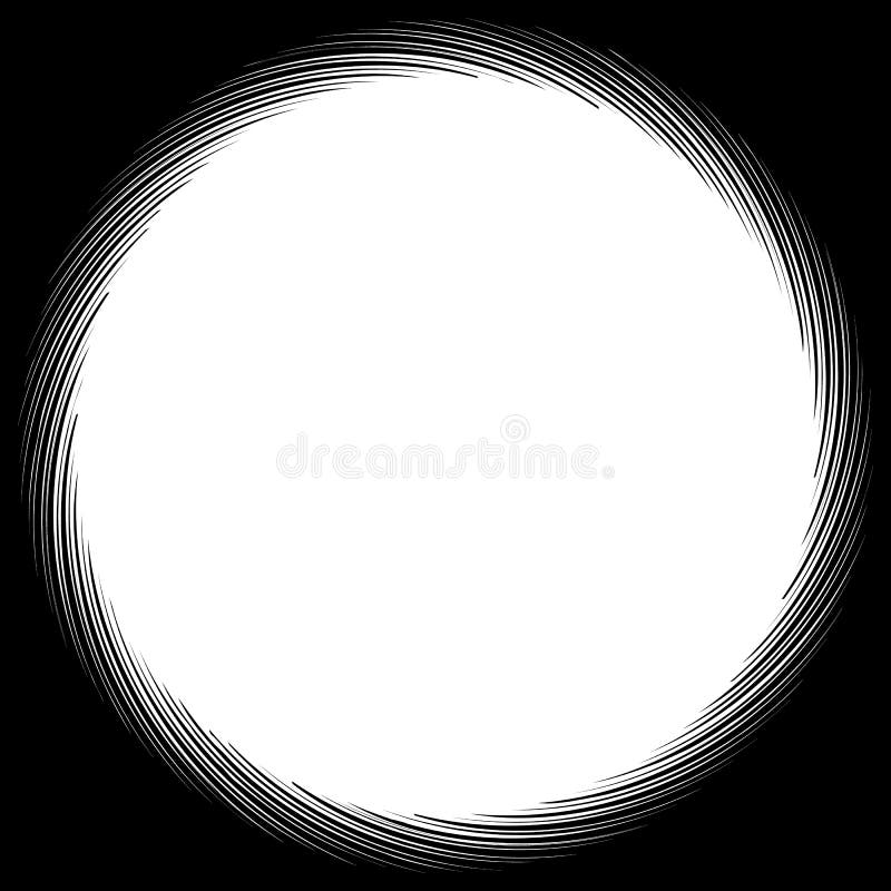 Circular Geometric Black and White Element. Radial Shape with Sp Stock ...