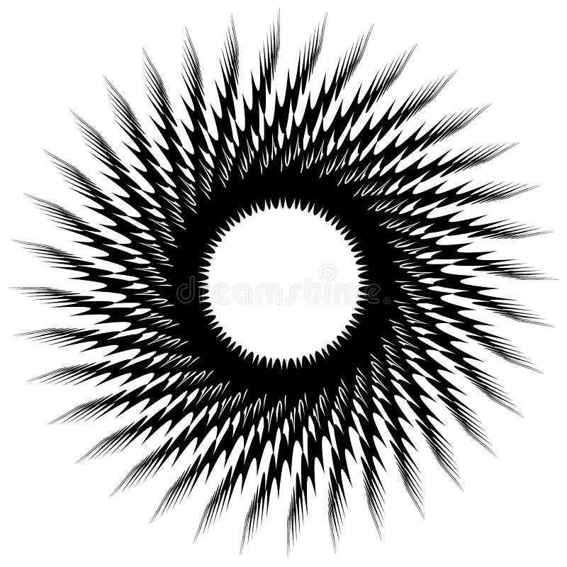 Circular Geometric Black and White Element. Radial Shape with Sp Stock ...