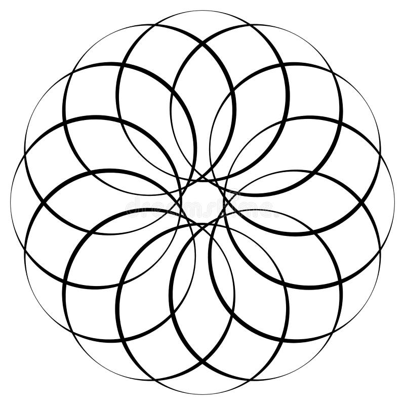 Circular Geometric Decorative Pattern. Abstract Round Element Stock ...