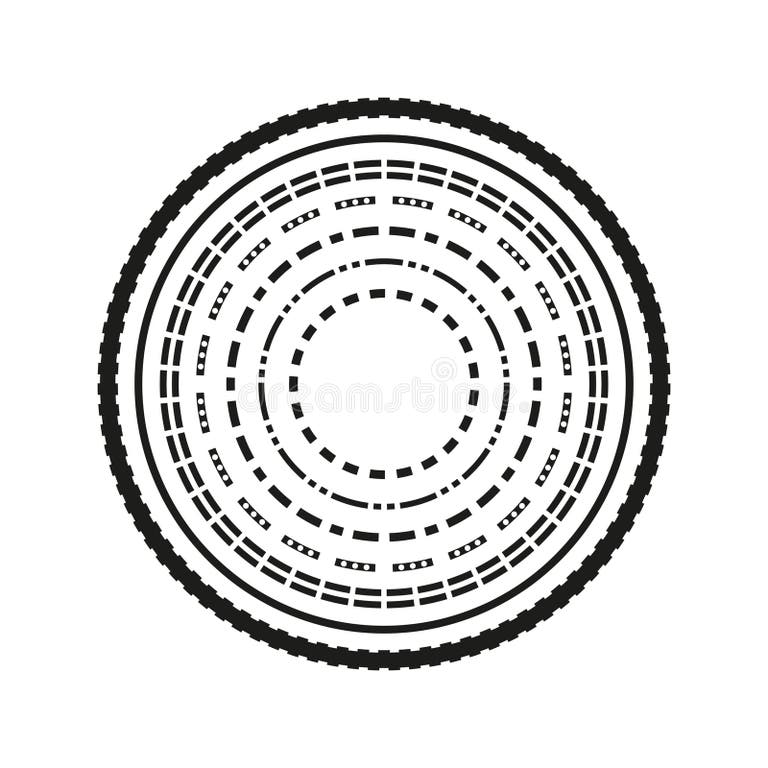 Circular Geometric Design. Abstract Futuristic Pattern. Black and White ...