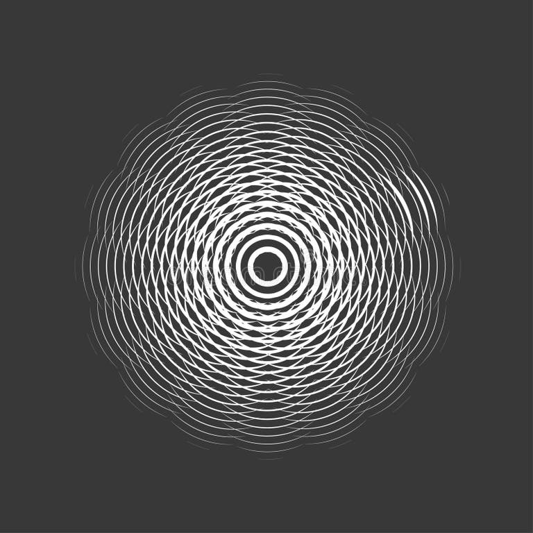 Circular Geometric Design with Concentric Layered Patterns Radiating Outward, Creating a ...