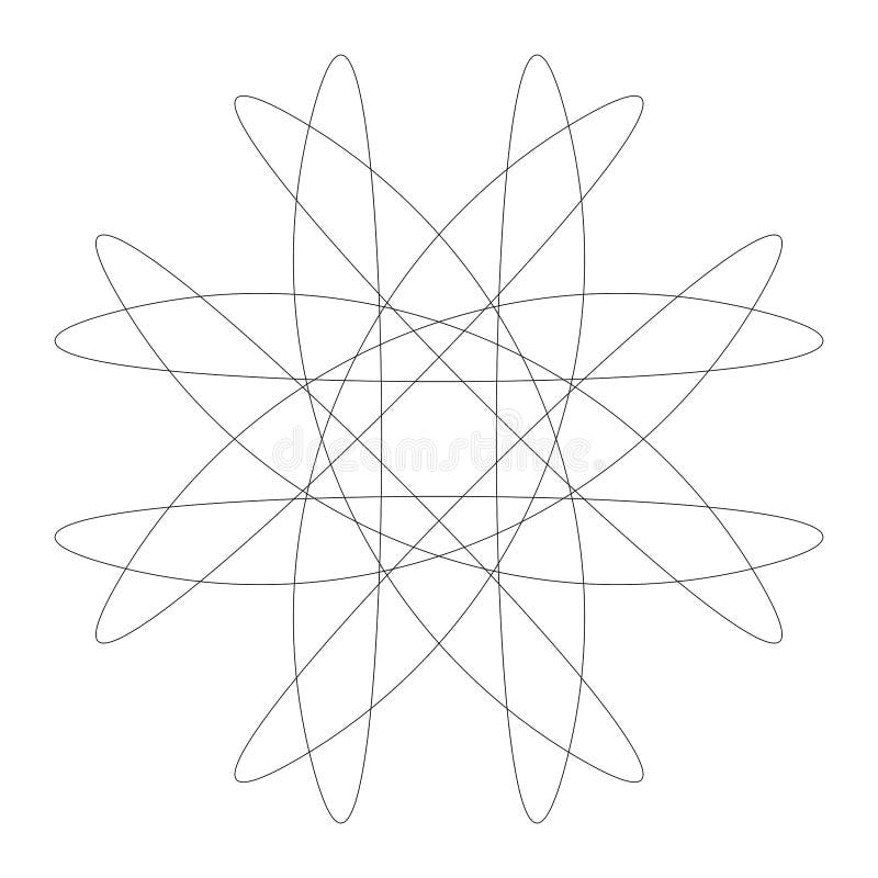Outline of Radial, Radiating Geometric Element. Abstract Shape Stock ...