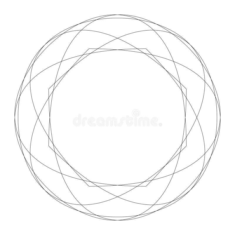 Circular Geometric Design Elements with Editable Lines Outline is Not ...