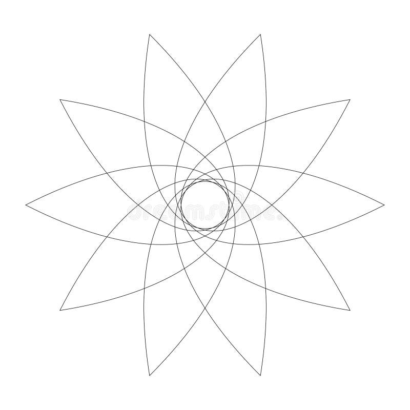 Outline of Radial, Radiating Geometric Element. Abstract Shape Stock ...