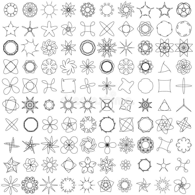 Outline of Radial, Radiating Geometric Element. Abstract Shape Stock ...