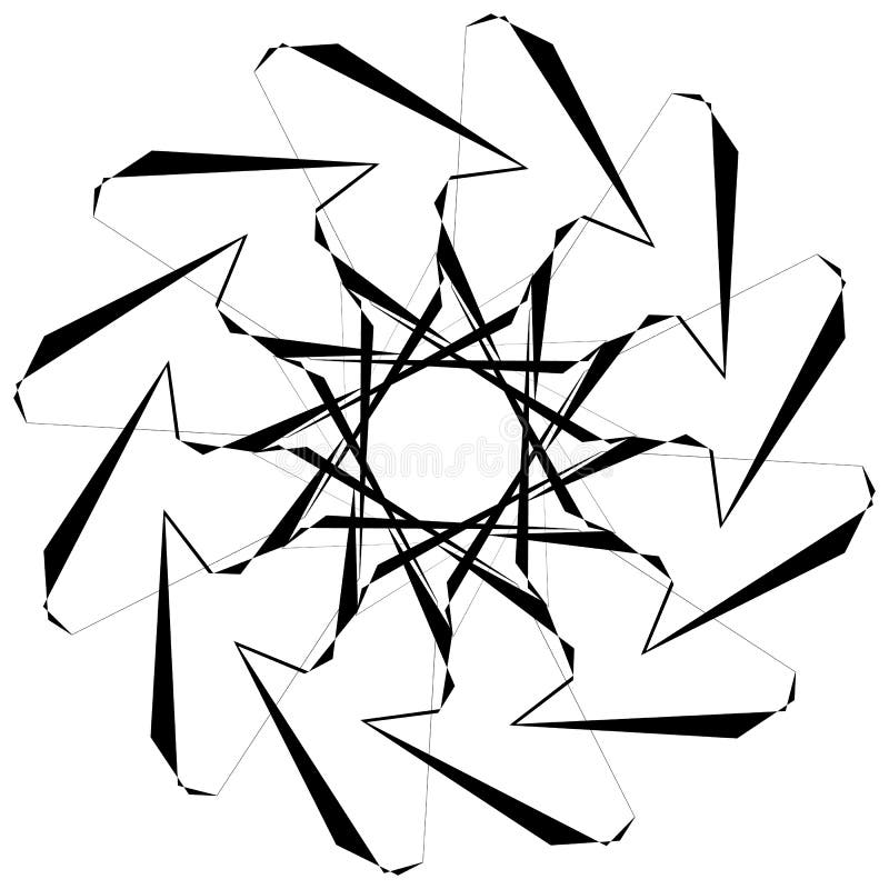 Circular Geometric Element. Rotating Shapes, Forms Abstract ...