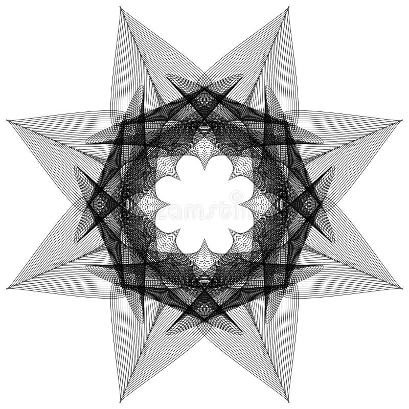 Circular Geometric Elements, Rotating Radiating Shapes on Whi Stock ...