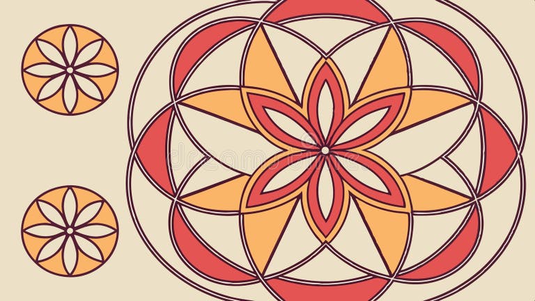 Circular Geometric Pattern with Central Floral Design Element Mandala ...