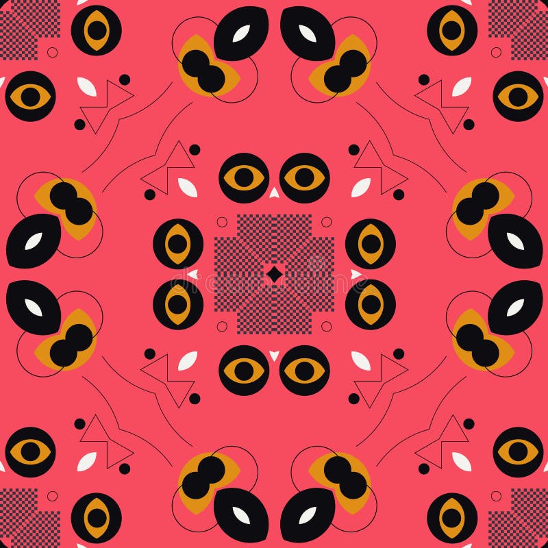 Circular Geometric Pattern Design with Computer Generated Shapes Stock ...