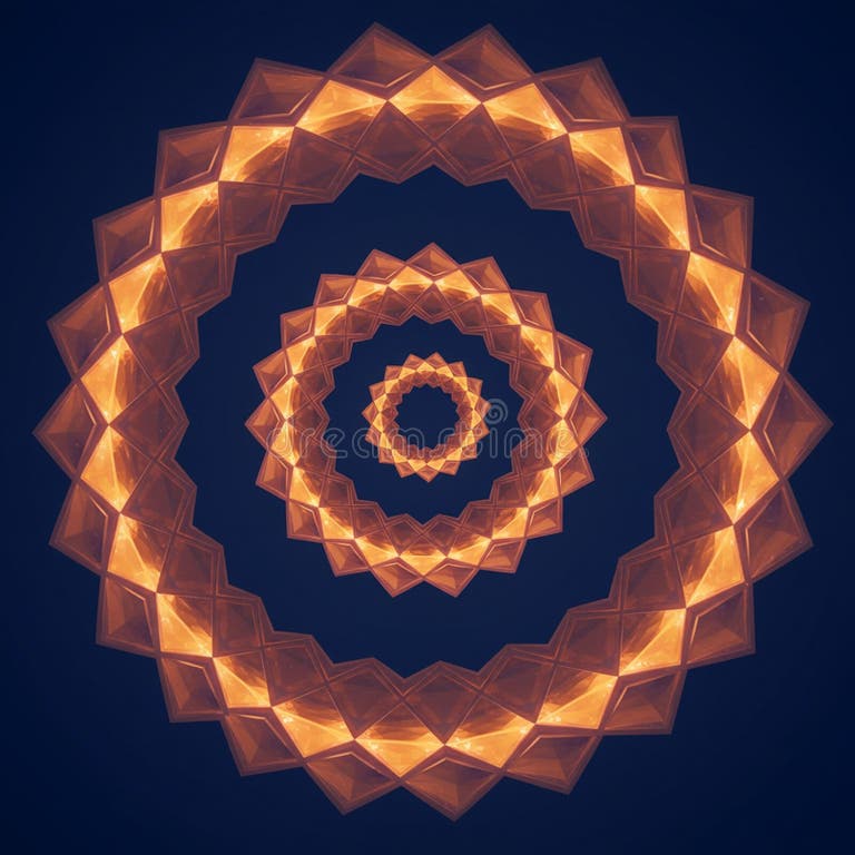 Circular Geometric Pattern Featuring a Series of Concentric Rings Made ...