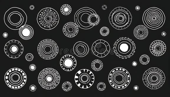Circular Geometric Patterns, Abstract Design Elements, Stock Photo ...