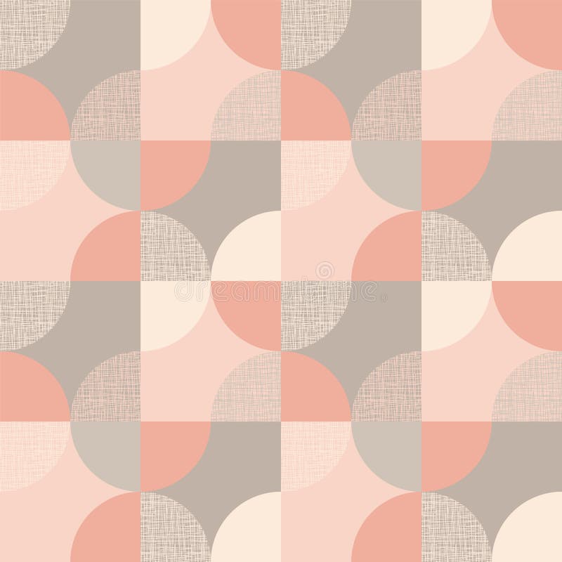 Circular Geometric Shapes Seamless Pattern Stock Vector - Illustration ...