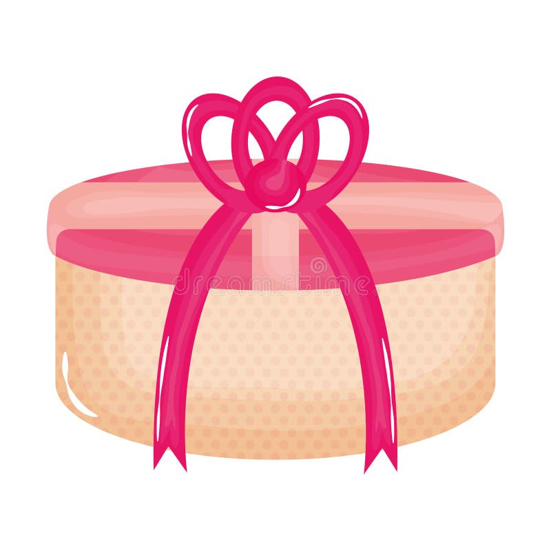 Circular Gift Box Present Icon Stock Vector - Illustration of element ...
