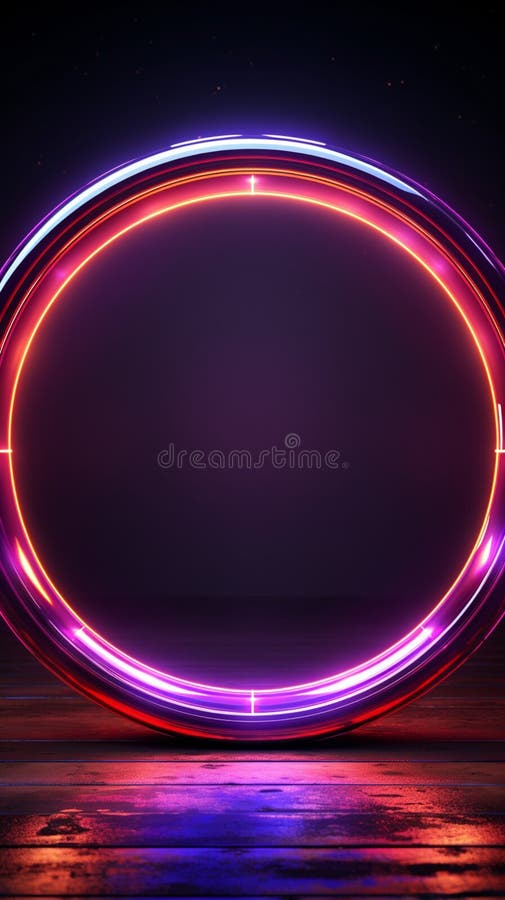 Circular Glow a Neon Light Forms a Captivating and Vibrant Frame Stock ...