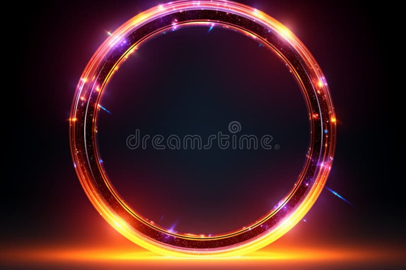 Circular Glow a Neon Light Forms a Captivating and Vibrant Frame Stock ...
