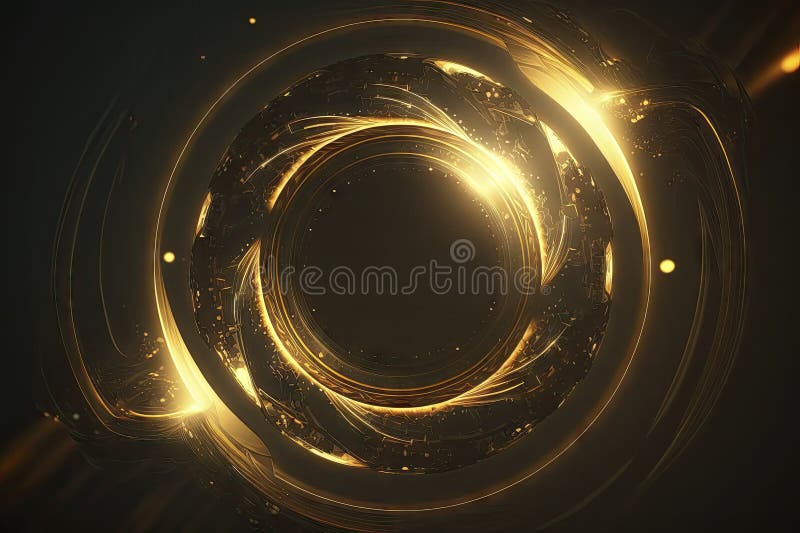 Circular Glow Swirl Light Effect with Rotational Lines for Energy and ...