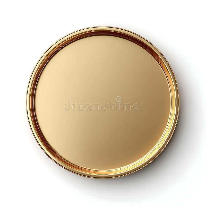 Circular Gold Container Suitable for Various Uses Placed on a Clean ...
