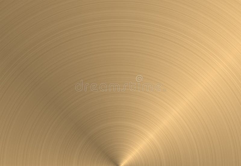 Gold Background Circular Brushed Metal Texture Stock