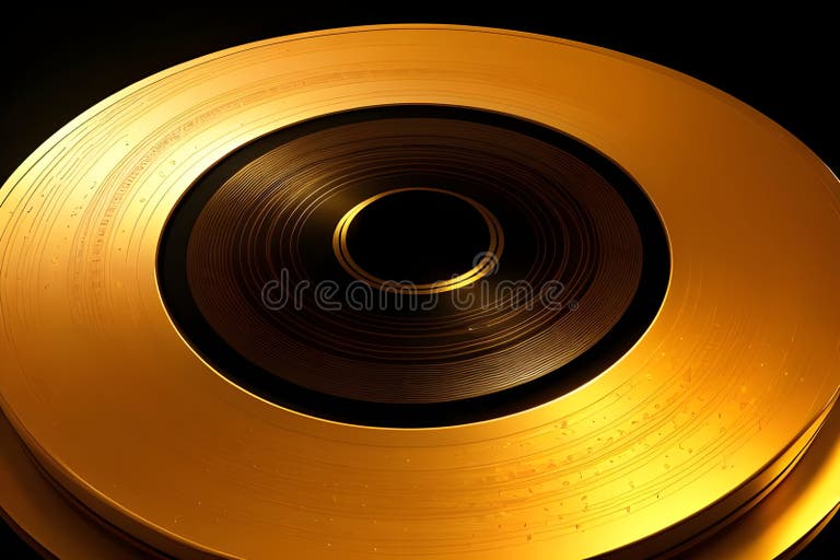 Floating Gold Discs Abstract Background with Light and Shadow Effects ...