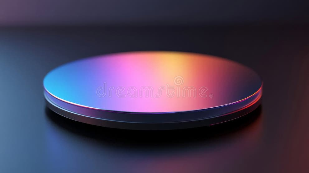Circular Gradient Platform on Dark Background Stock Illustration ...