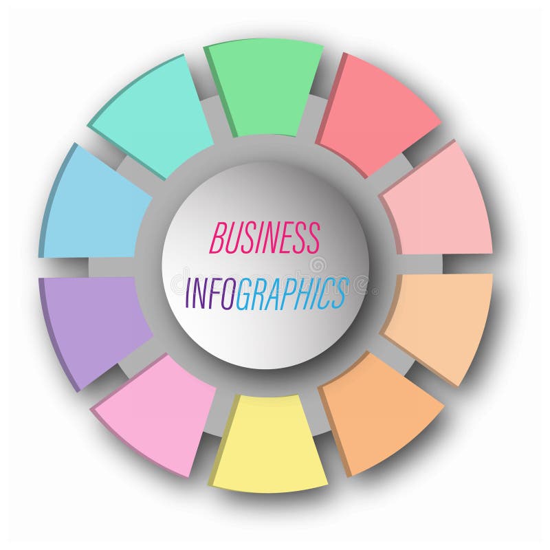 Circular Graph with 10 Steps, Sections or Stages. Pie Chart for the ...
