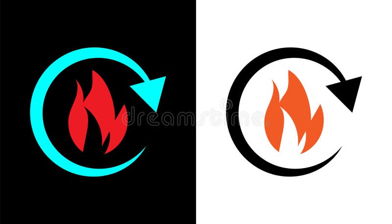 Recurring Fire Symbol in Two Color Variations. Stock Vector ...