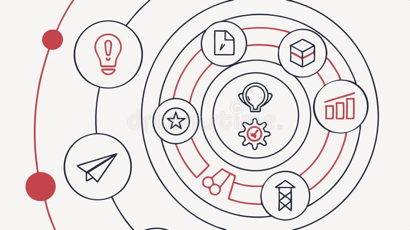 Circular Graphic with Innovation Icons and Connecting Lines. Idea ...