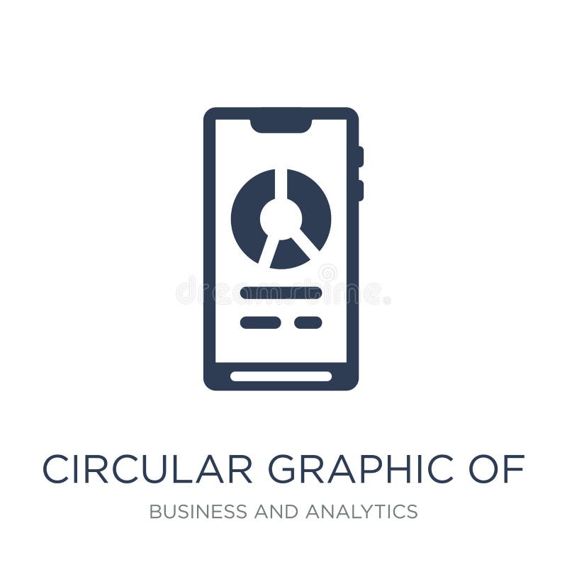 Circular Graphic of Mobile Icon. Trendy Flat Vector Circular Graphic of ...
