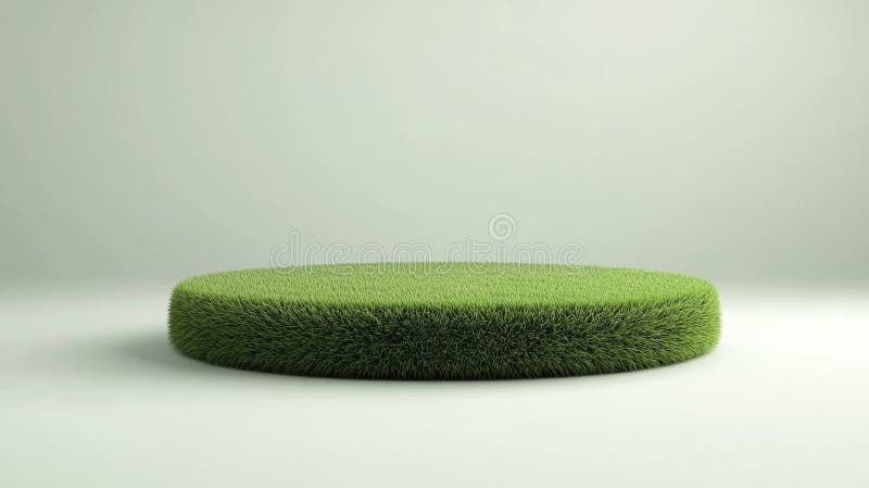 Circular Grassy Platform on Minimalist Background, Nature Concept Stock ...