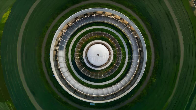 Circular Green Energy Hub: Aerial Vision of Future Fuel. Concept Green ...
