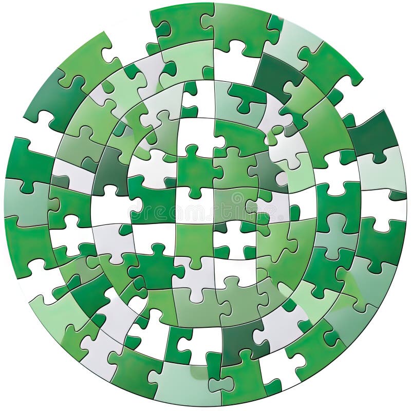 Circular Puzzle with Last Piece To Insert in Center Stock Photo - Image ...