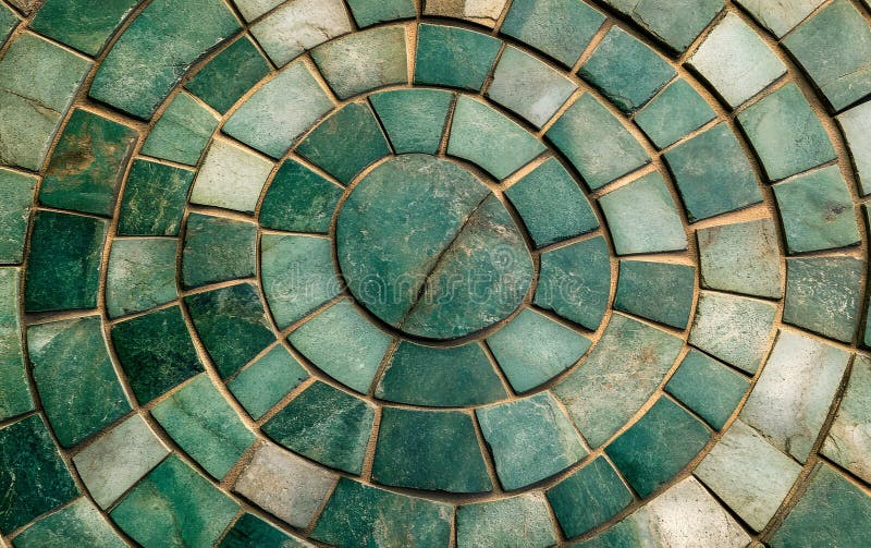 Circular Green Stone Mosaic Tile Pattern Texture Royalty Free Image ...