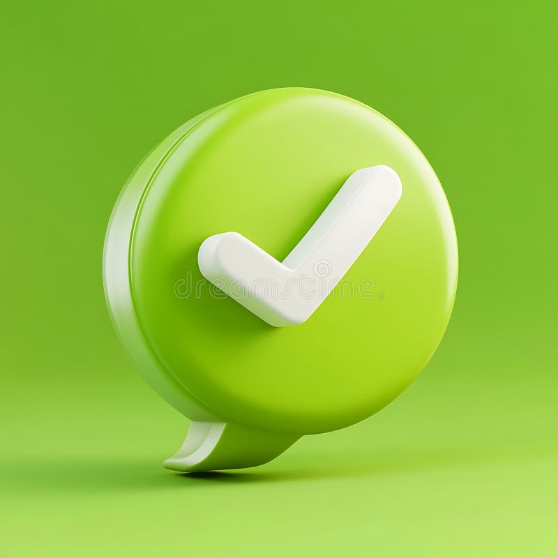 Circular Green Verification Icon Representing Successful Communication ...
