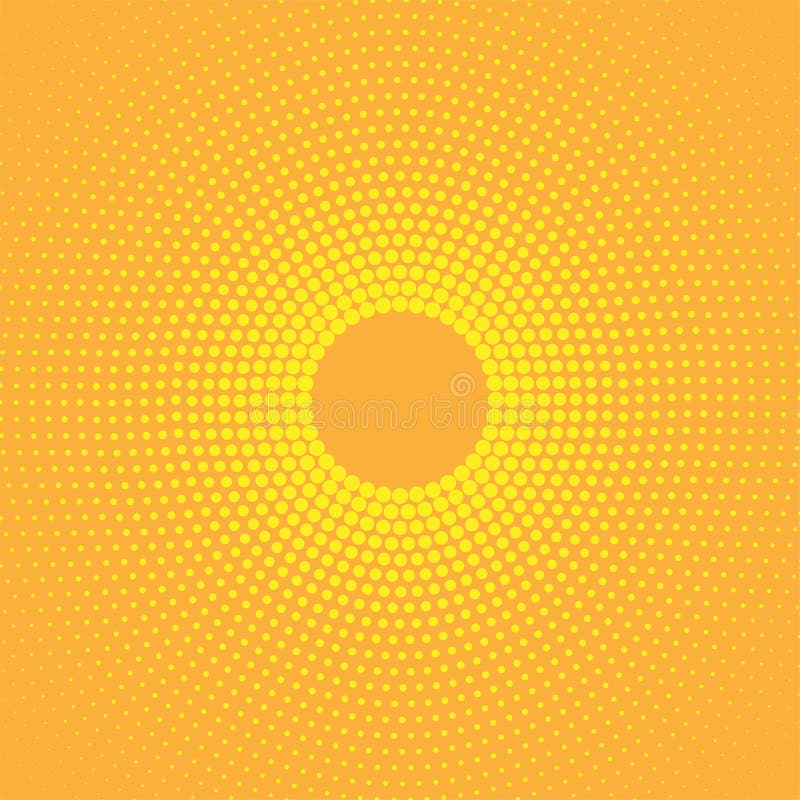 Abstract Circular Yellow Halftone Dots Pattern Stock Vector ...